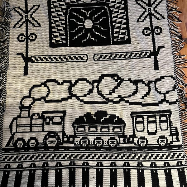 Doc's Railroad and Train Blanket - Mosaic Crochet Pattern - Etsy