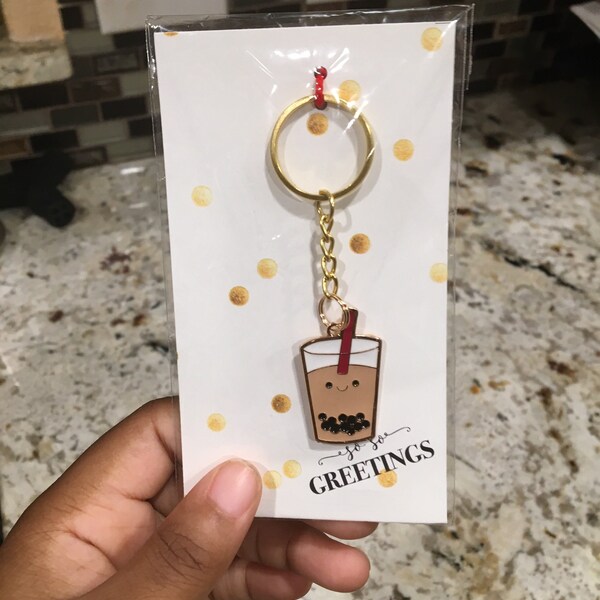 Cute Bubble Tea Keychain - Etsy