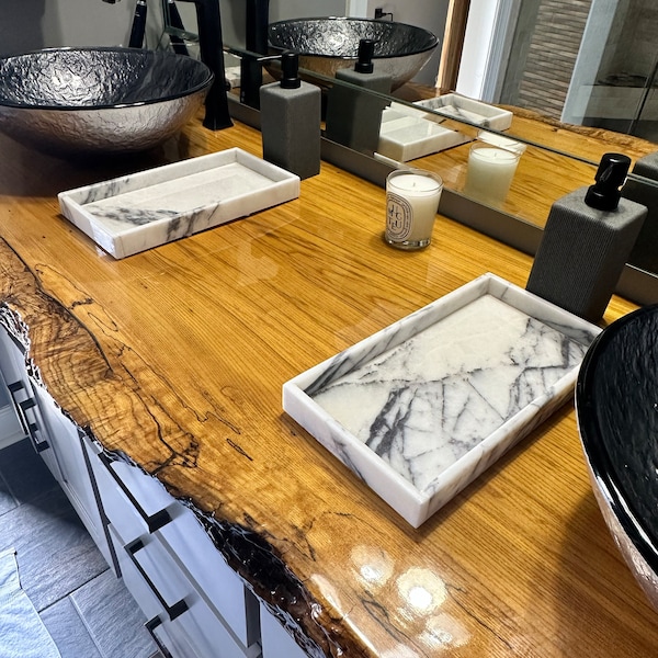 Natural Black Marble Tray, Marble Storage Tray for Home, Tray for ...