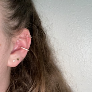 16G/18G/20G Paved Cartilage Conch Clicker Hoops CZ Hinged Clicker Hoops ...