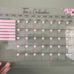 Acrylic Note Board Wall Calendar 47 Mm Personalized Monthly - Etsy