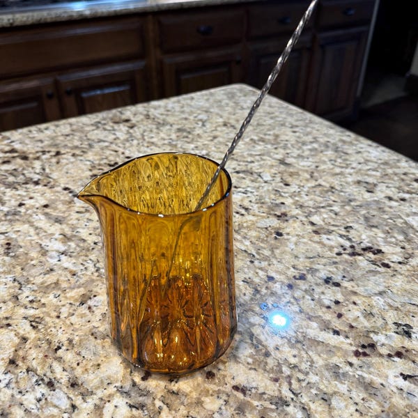 Hand Blown Amber Cocktail Mixing Glass - Hudson Valley NY - Etsy
