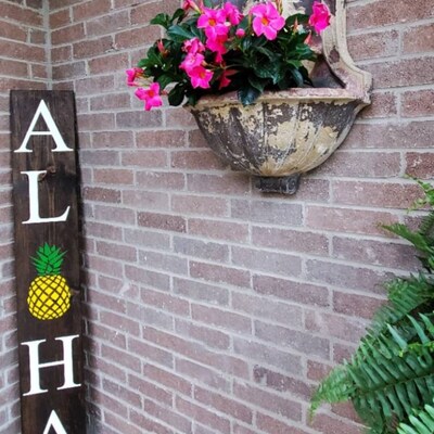 Aloha Pineapple Welcome Porch Sign for Front Door, Porch Sign, Welcome ...