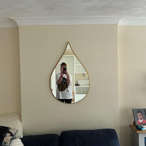 Raindrop Wooden Wall Mirror: Modern Home Decor - Etsy