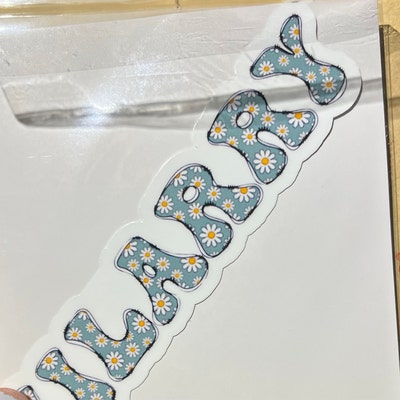 Retro Floral Name Sticker, Personalized Name Stickers, Custom Name ...