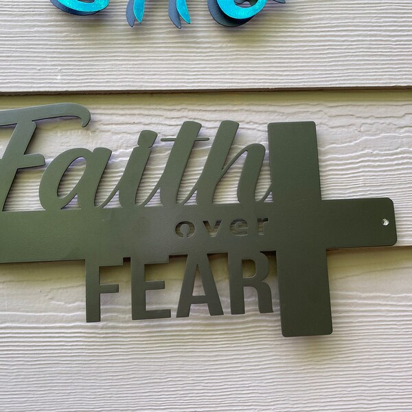 Christian Metal Sign - Faith Over Fear - Etsy