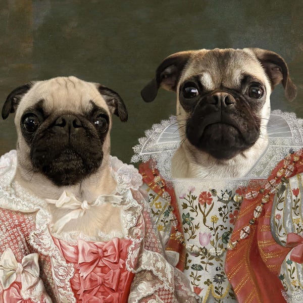 Custom Renaissance Princess Pet Portraits, Custom Royal Pet Portrait ...