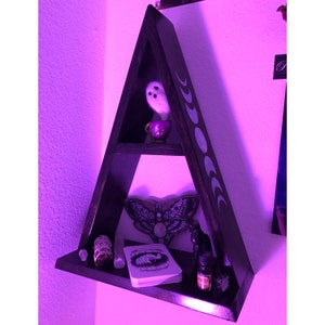 Triangle Altar Shelf With Dual Moon Phases - Etsy