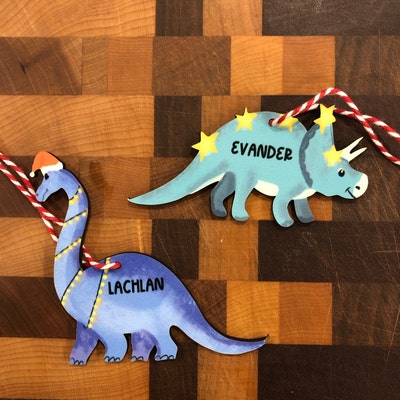Personalised Dinosaur Decoration - Etsy