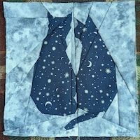 FPP Pattern Cat 1 Silhouette Foundation Paper Piecing 25x25cm or 10 ...