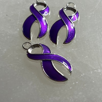 Crystal Rhinestone Thyroid Diseases Awareness Ribbon Charm - Etsy