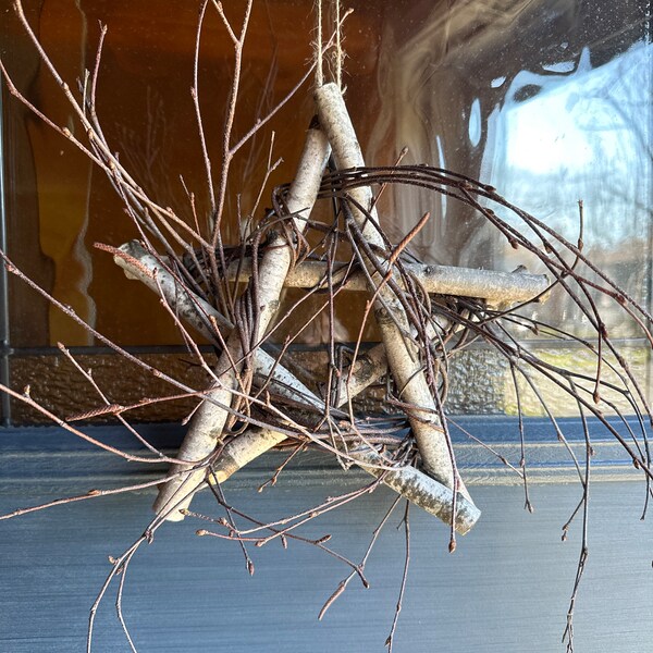 Handmade Decorative Natural Birch WINDOW FRAME Wreath Picture Frame - Etsy