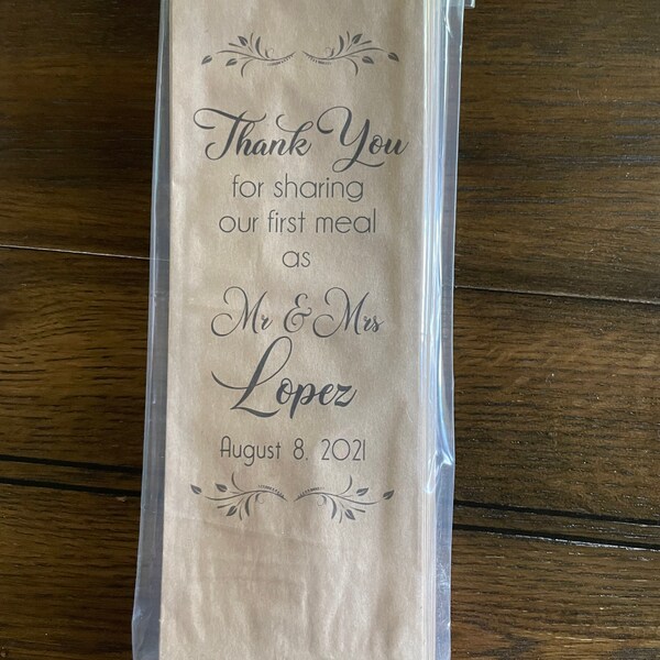 Thank You for Sharing Our First Meal Together Wedding Silverware ...