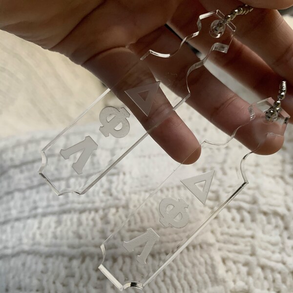 Personalized Clear Acrylic Greek Paddle Keychain - 3 Inch | Greek Gift ...
