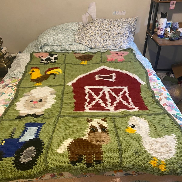 INSTANT DOWNLOAD - Farm Animals - Barnyard Animals - Crochet Graph ...