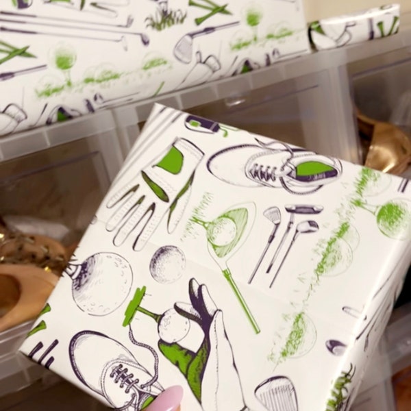 Golf Gift Wrap - Golf Party, Golf Birthday, Retirement Party, Gift for ...