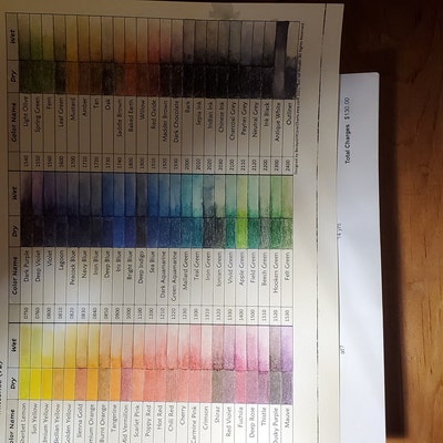 Tombow Irojiten 100 Colored Pencil Set DIY Color Chart / - Etsy