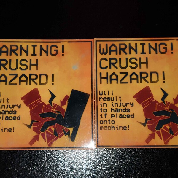 Crush Hazard Warning Sticker ULTRAKILL Inspired Sticker Designed by ...
