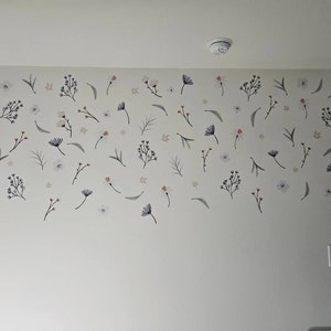 Watercolor Flower Greenery Wall Decals Nature Sticker Boho Nursery ...