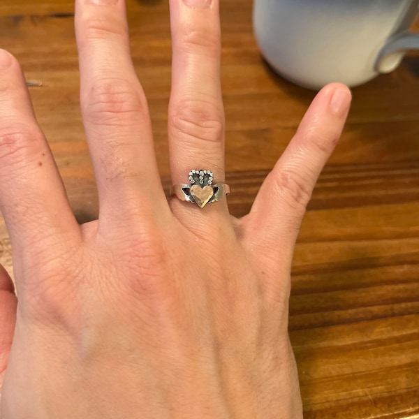 Handcrafted Modern Claddagh Ring - Irish Promise Friendship Ring Unique ...