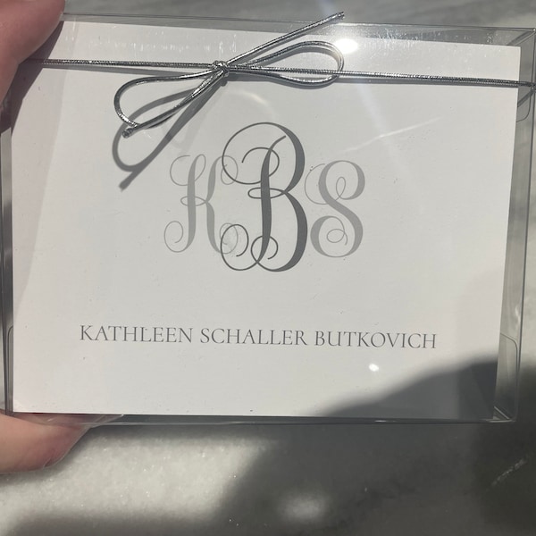 Personalized Monogram Stationery - Classic Monogram - Customized Folded ...