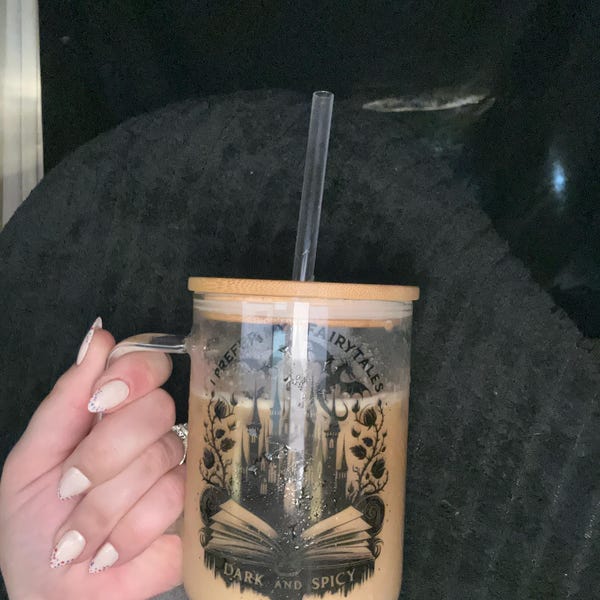 Goth Juice Glass Cup 16oz With Plastic Lid and Straw Spooky Cup Goth ...