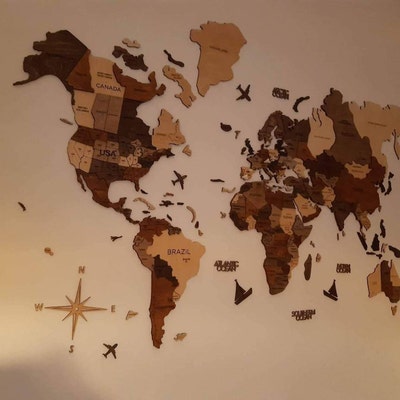 Home Decor Wall Decor, World Map Wall Art, Places You've Been Collect ...