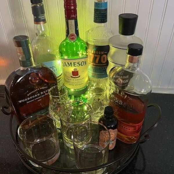 Lighted Liquor Bottle Lamps - Etsy