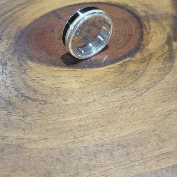 Olive Wood and Sterling Silver Wedding Rings / Olive Ring / Olive Set ...