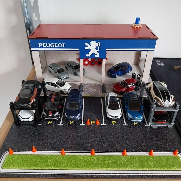 1:64 Scale Diorama - Car Park Garage for Diecast Model Cars - Showroom ...
