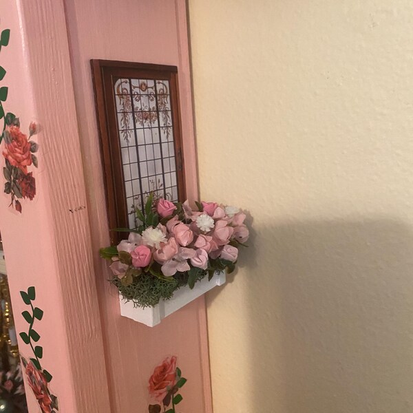 Miniature Draping Rose Window Box/polymer Roses/draping Greenery/6 ...