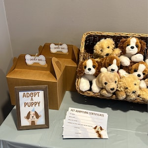 Printable Adopt a Puppy Activity Template Dog and Dog House - Etsy