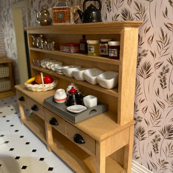 Dollhouse Miniature Unfinished Cupboard Miniature Hutch Dollhouse ...