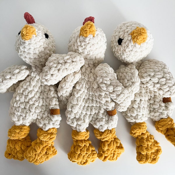 MINI Chickie Chicken Knotted Lovey Crochet Chicken PATTERN - Etsy
