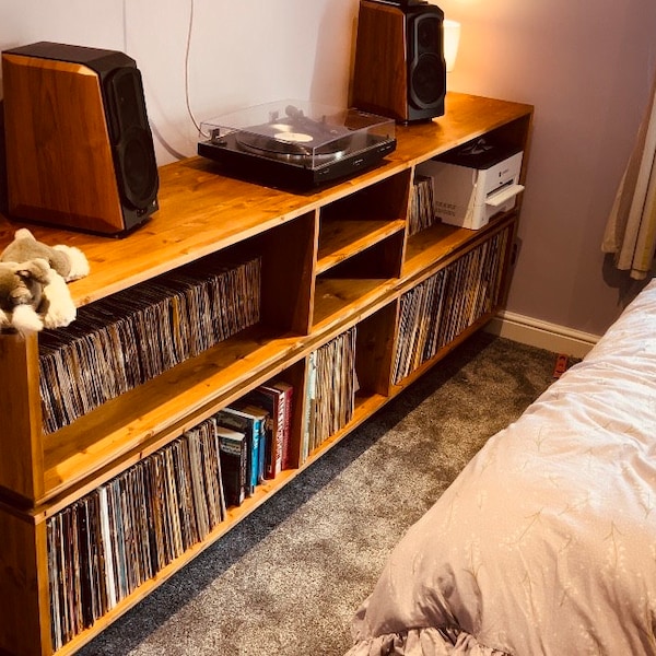 Two Tier Vinyl Record Cabinet - Record Storage - DJ Cabinet Vinyl ...