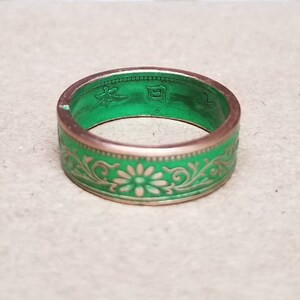 Japanese Coin Ring, Green Ring, Japanese Ring, Coin Ring, Bronze Ring ...