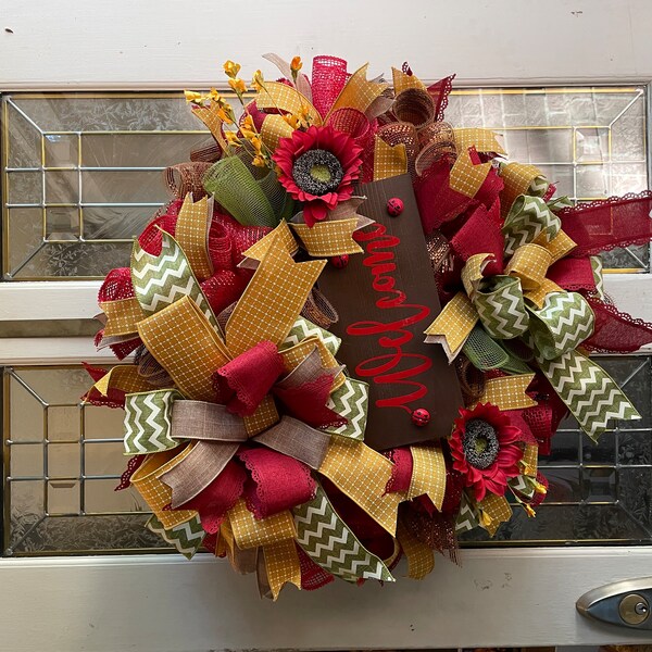 Cow Print Wreath, Cheetah Print Wreath, Everyday Cow Print, Red Welcome ...