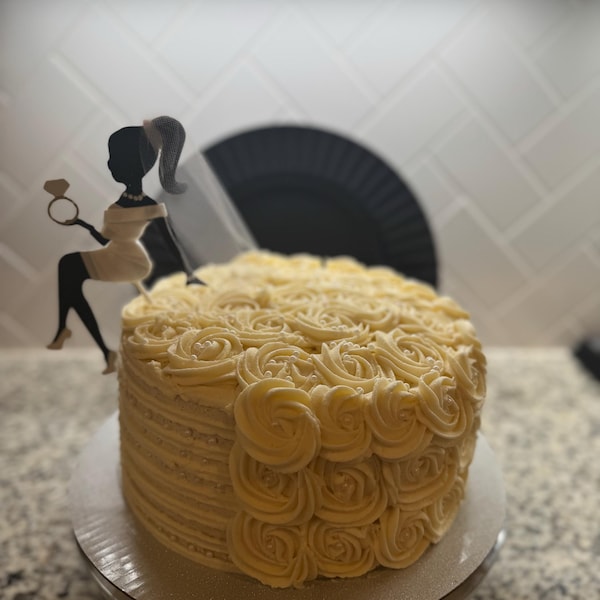 Bride Silhouette Cake Topper, Bride Cake Topper, Bachelorette Cake ...