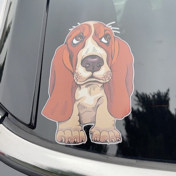 Basset Hound Sticker Decal Bumper Sticker for Auto Cars Trucks ...