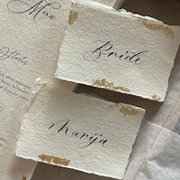 Calligraphy Scroll Name Place Cards on Handmade Paper - Etsy