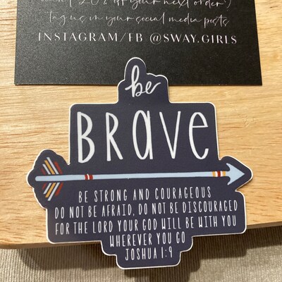 Christian Stickers Faith Decals Religious Art Be Brave - Etsy