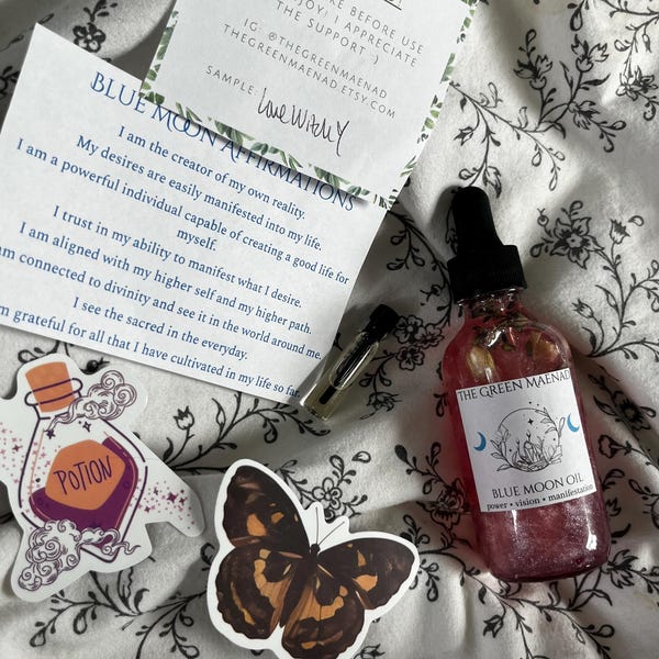 Blue Moon Oil ~ Intention Oil, Ritual Oil, Lunar Oil, Blue Moon Spell ...