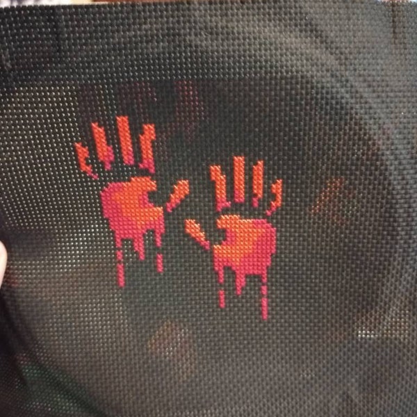 Bloody Handprints ~ Cross Stitch Pattern - Horror, Gothic, True Crime ...
