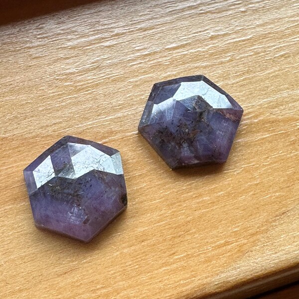Rose Cut Gemstone , Natural Untreated Bio Color Sheen Sapphire Rose Cut ...