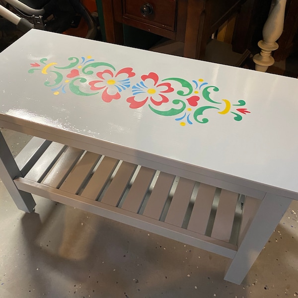 Rosemaling Pattern 6 LARGE Stencil - 23" X 7.3" Border Stencil Rose ...