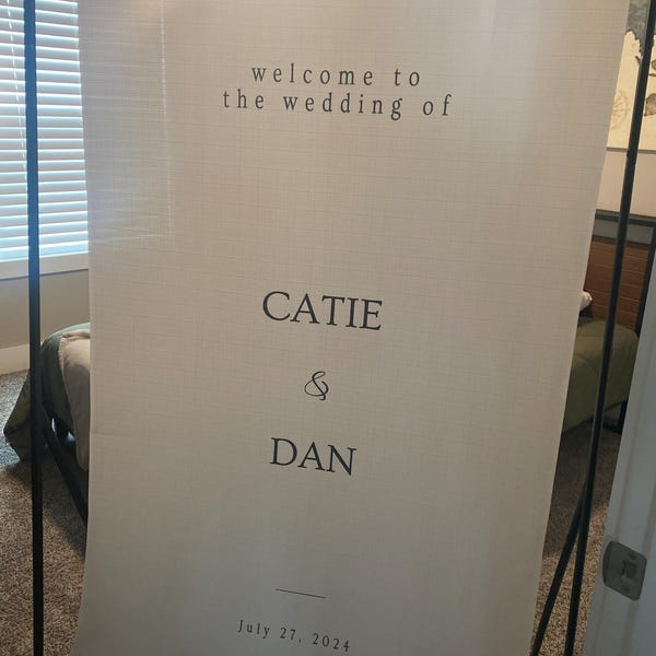 Fabric Wedding Welcome Sign Modern Wedding Welcome Sign Fabric Linen ...