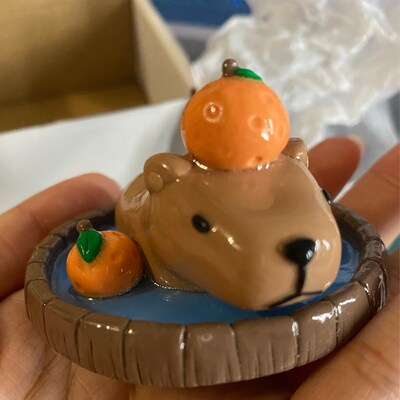 Capybara Mini Trinket Dish Cute Capybara Desk Buddy Clay Capybara ...