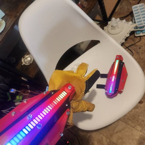 PULSE//V2:NANO Sound Reactive LED Cyberpunk Gauntlets bracer Variant ...