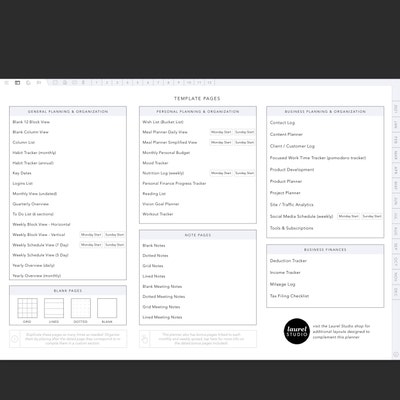 Notes & Overlay Shapes Digital Planning Sticker Set - Etsy