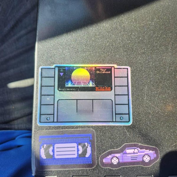 Kaiju Lizard King Sticker | Pixel Art Holographic , Vaporwave , Kaiju ...